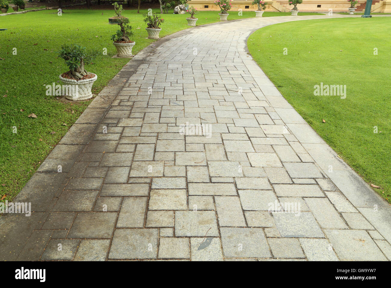 Pathway cobblestone green growth hi-res stock photography and images ...