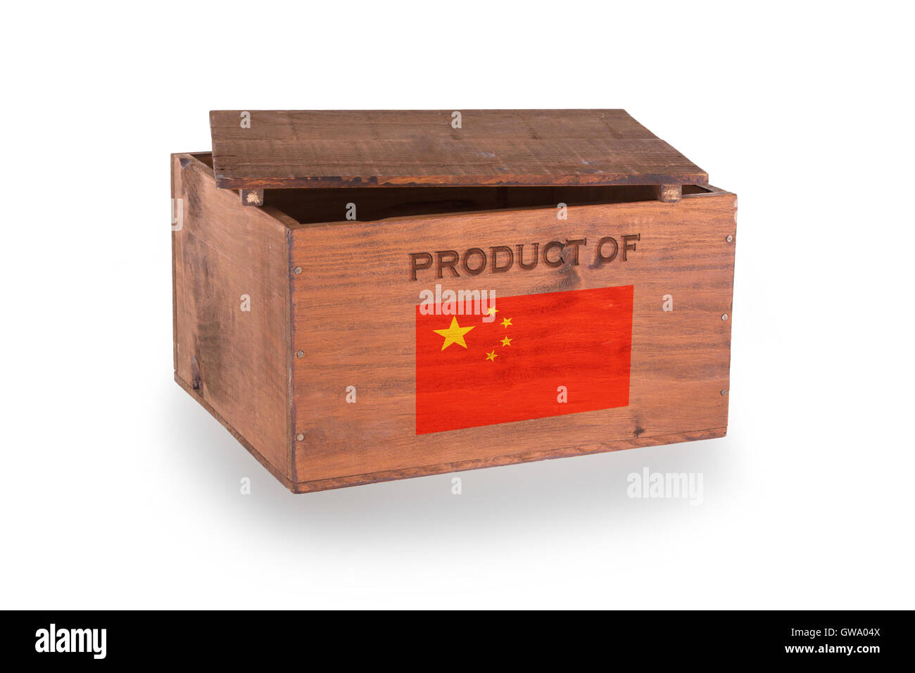 Wooden crate isolated on a white background Stock Photo - Alamy