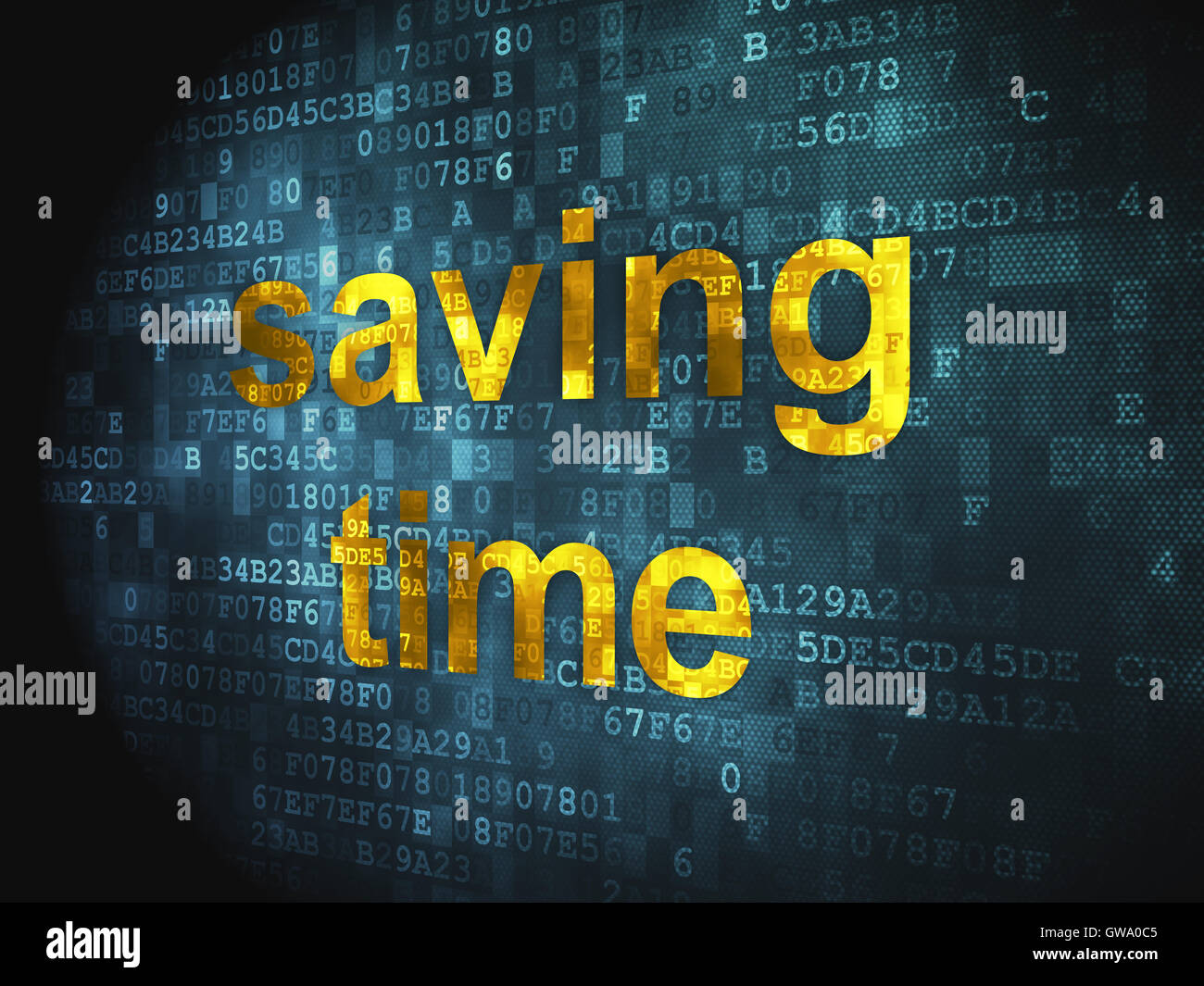Time concept: Saving Time on digital background Stock Photo - Alamy