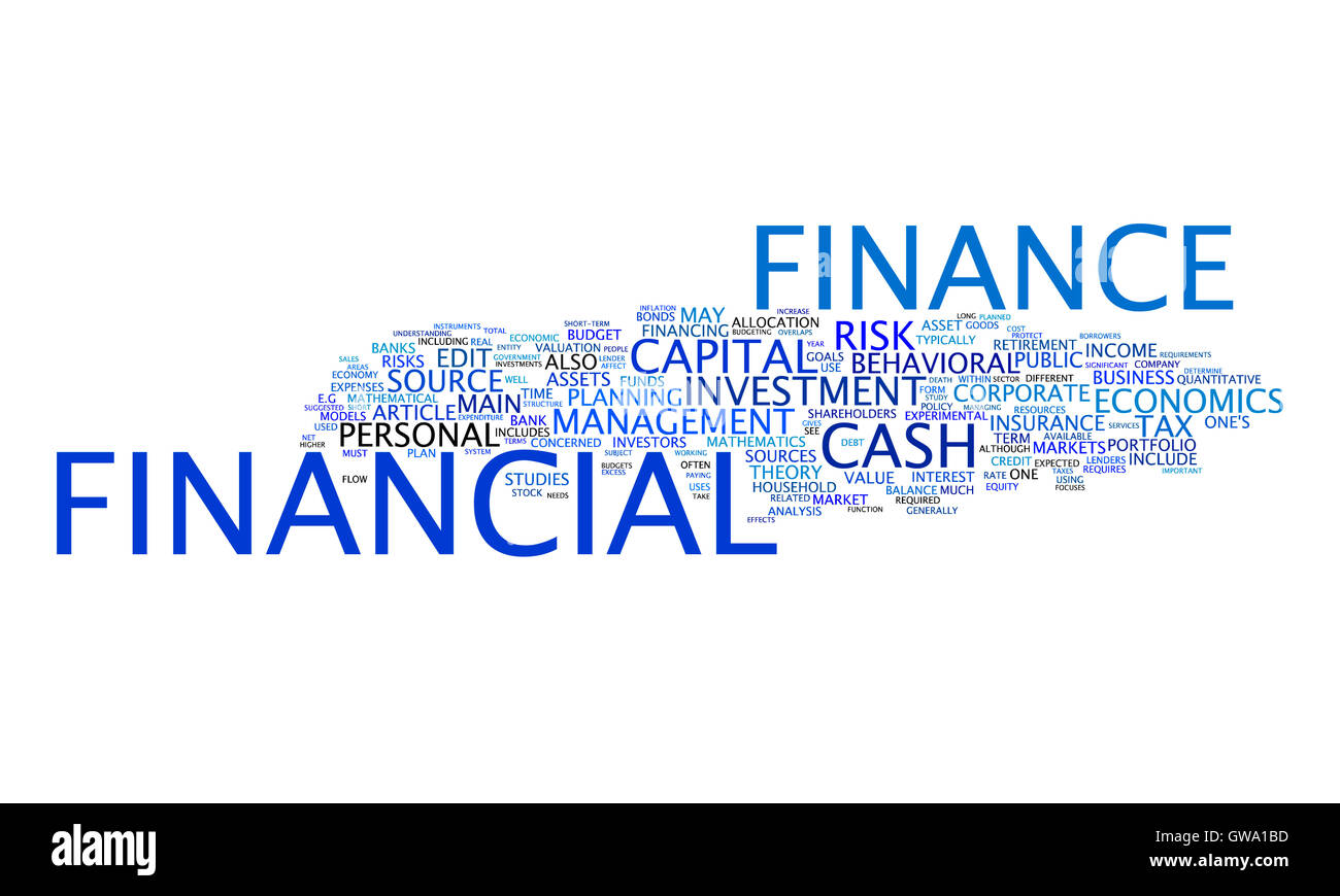 financial text cloud Stock Photo - Alamy