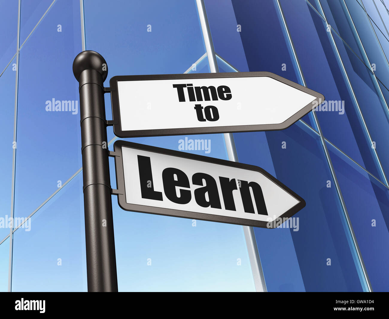 Timeline concept: Time to Learn on Business Building background Stock ...