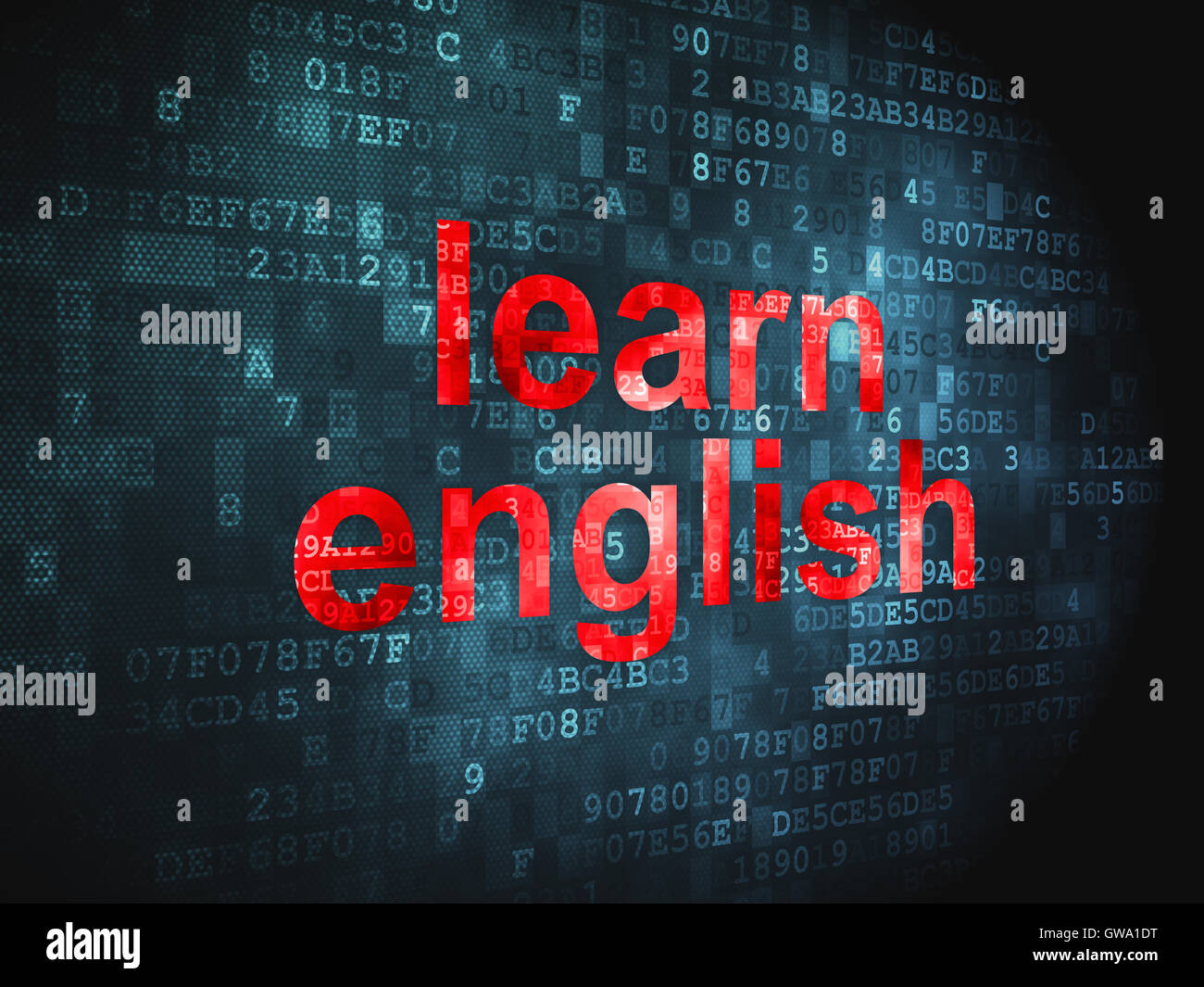 Education concept: Learn English on digital background Stock Photo - Alamy