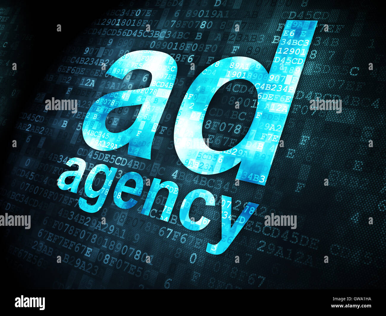 Advertising concept: Ad Agency on digital background Stock Photo - Alamy