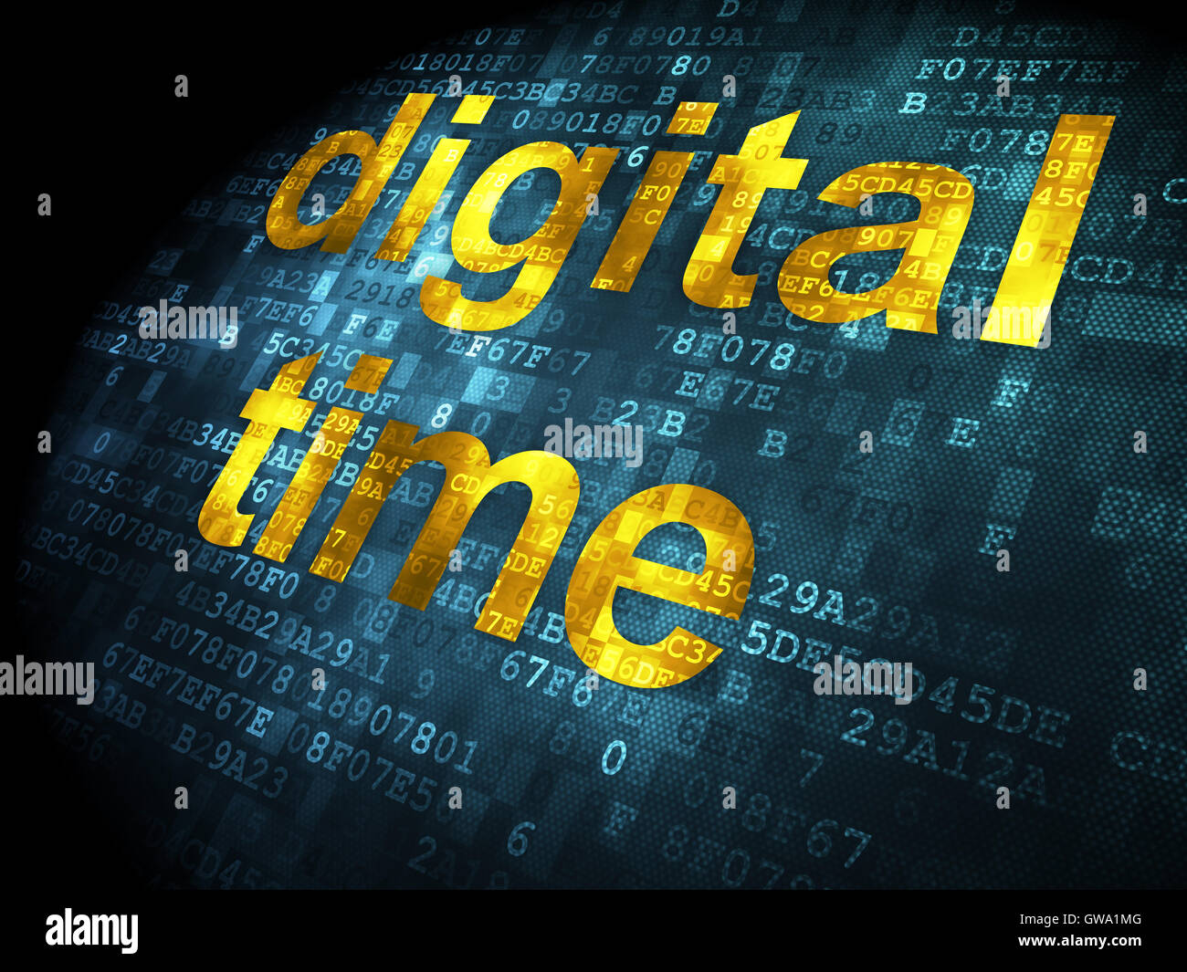 Time concept: Digital Time on digital background Stock Photo - Alamy