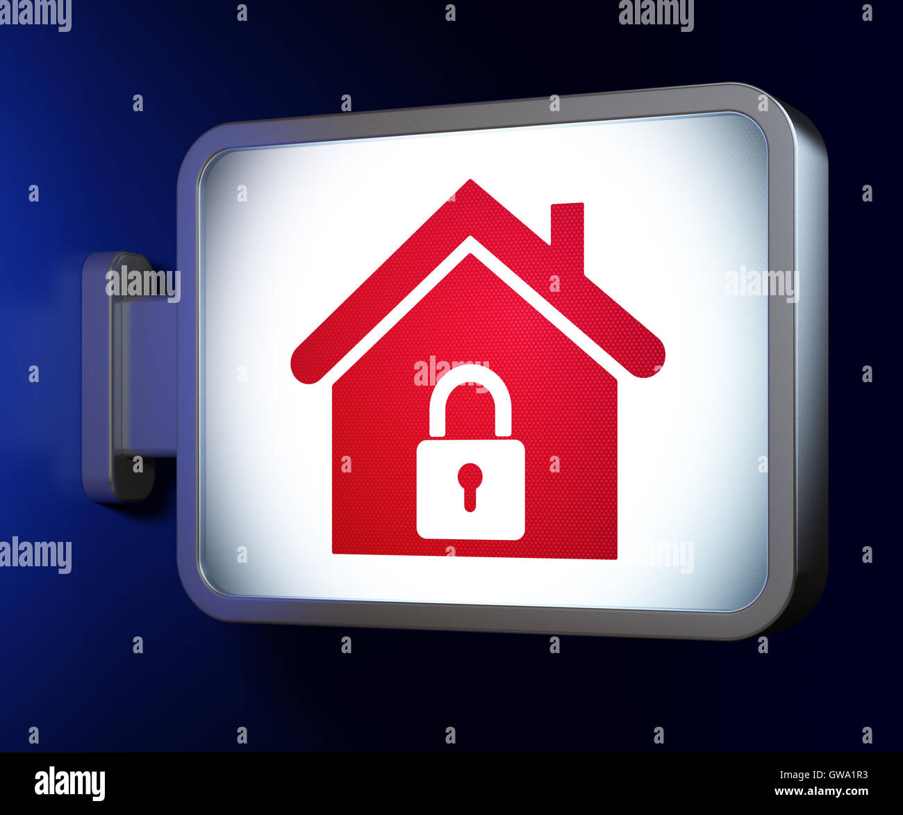 Protection concept: Home on billboard background Stock Photo - Alamy