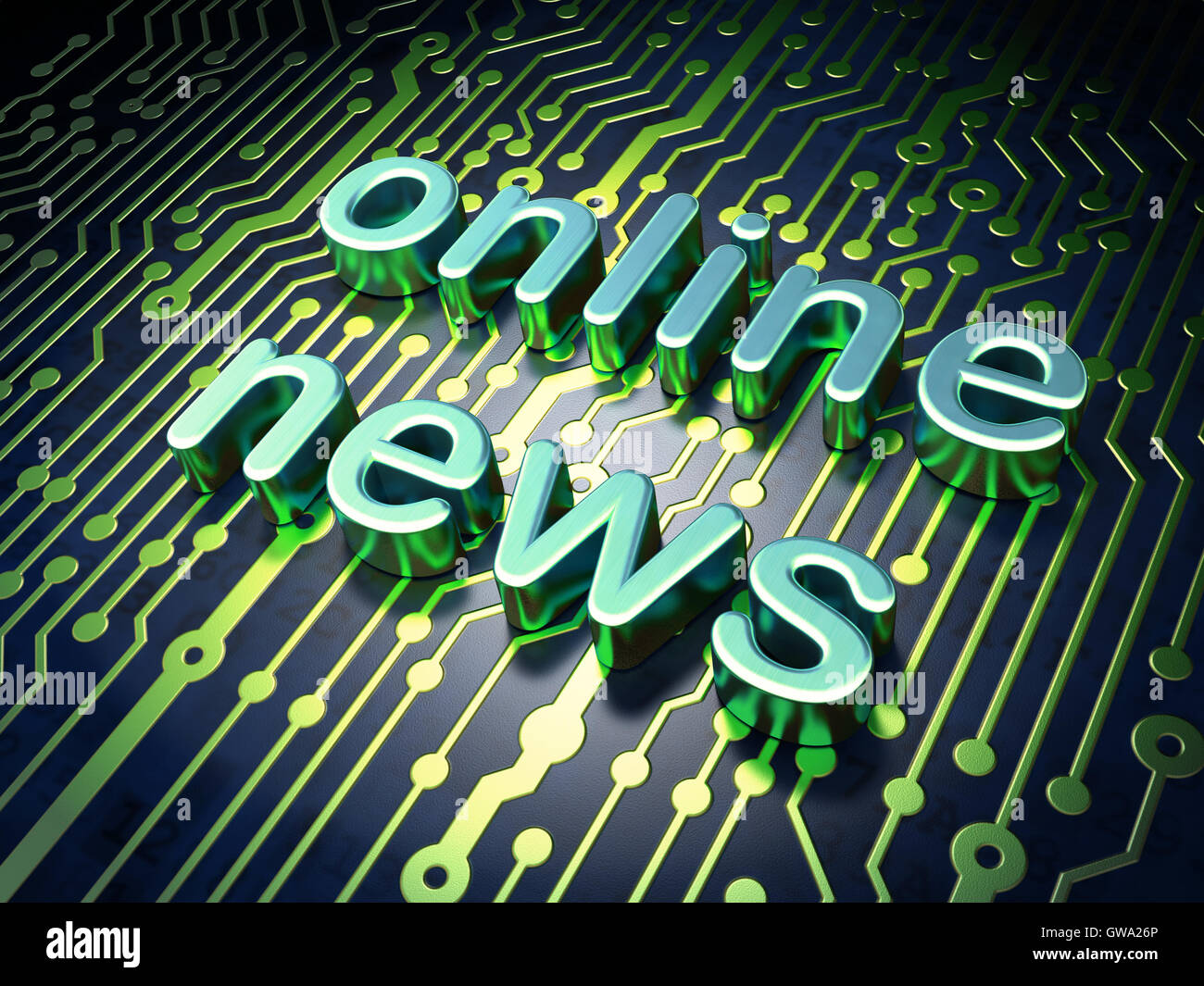 News concept: circuit board with word Online News Stock Photo - Alamy