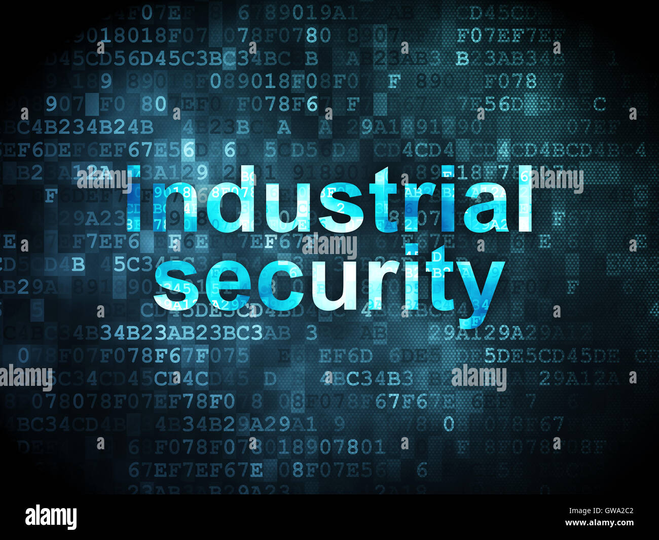Protection concept: Industrial Security on digital background Stock ...