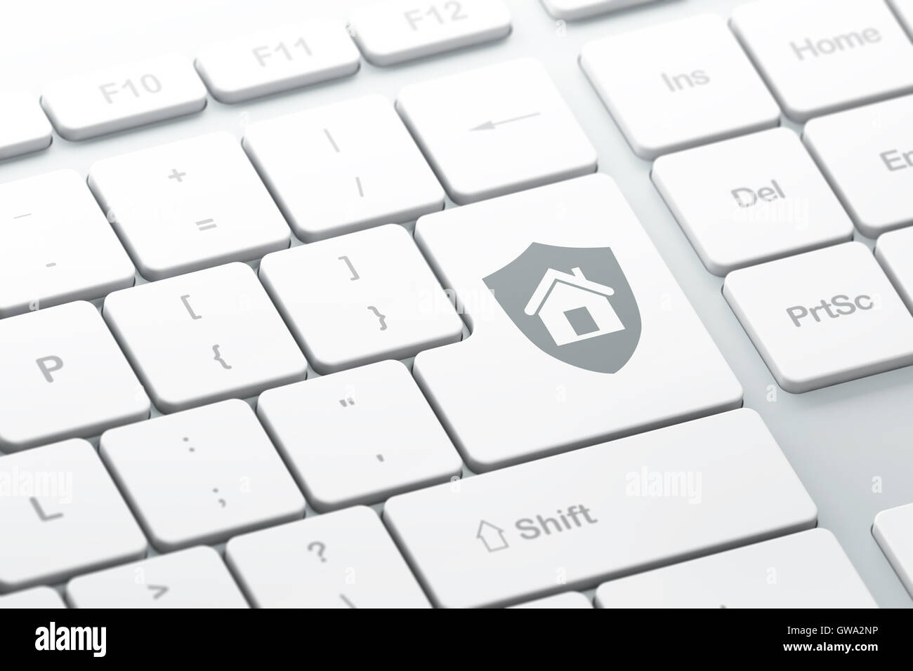 Protection concept: Shield on computer keyboard background Stock Photo - Alamy
