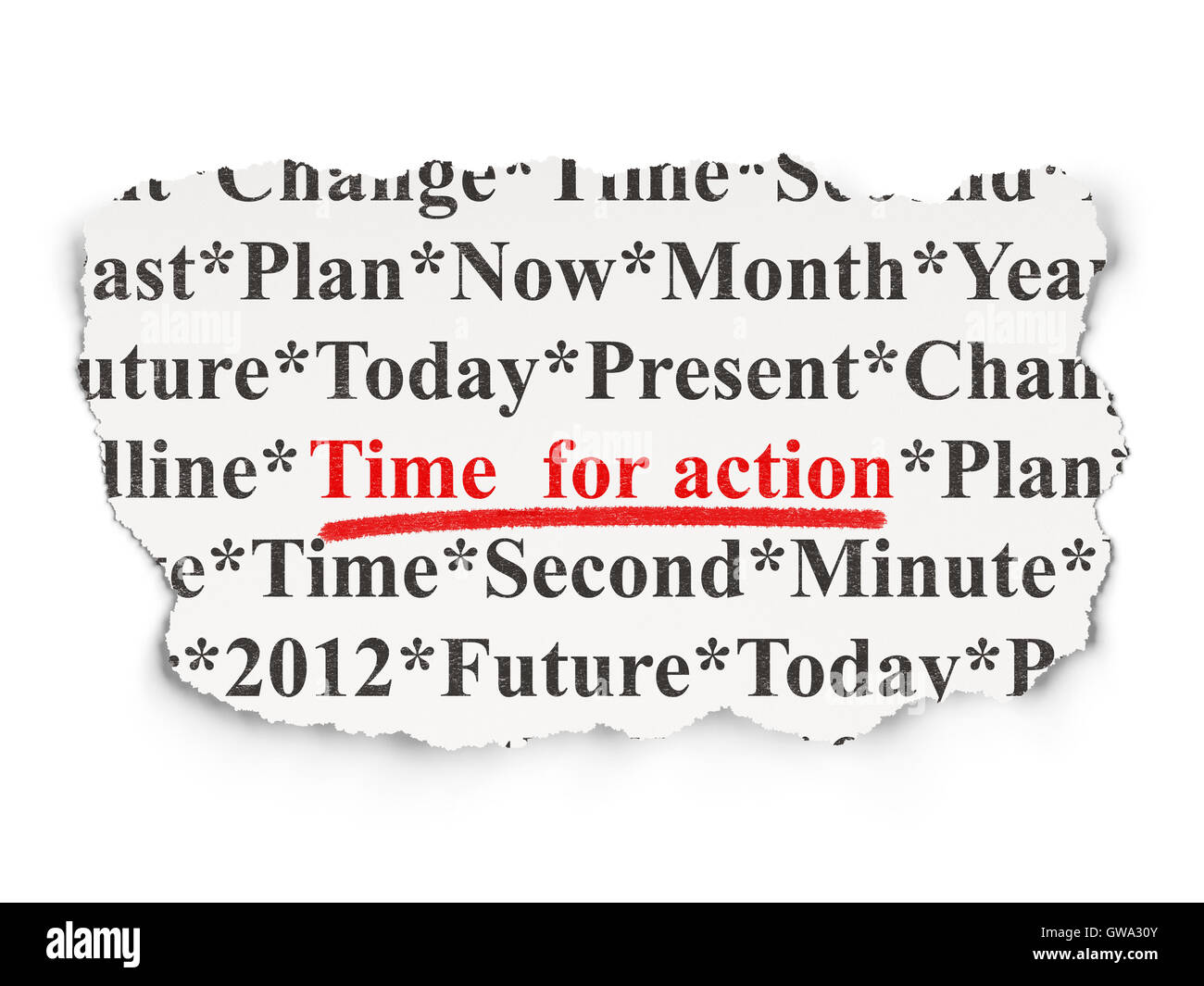 Timeline concept: Time for Action on Paper background Stock Photo - Alamy