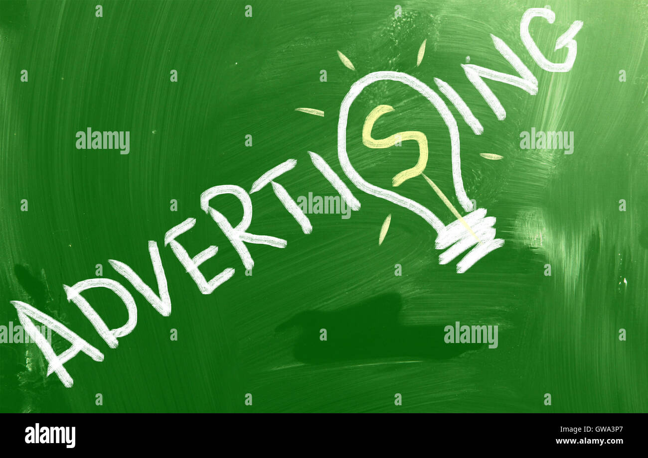 Advertising Handwritten With Chalk On A Blackboard Stock Photo - Alamy