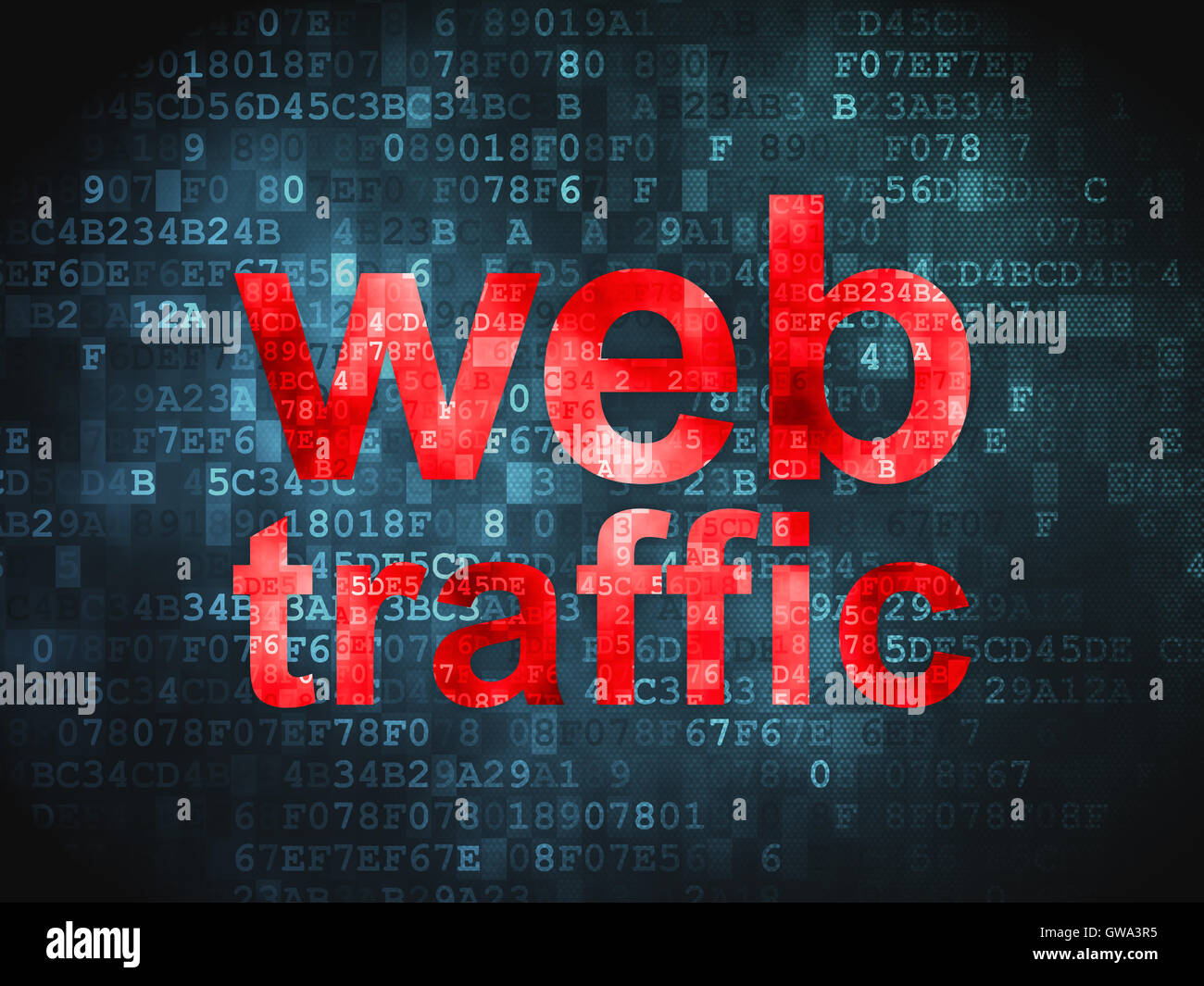 SEO web development concept: Web Traffic on digital background Stock ...