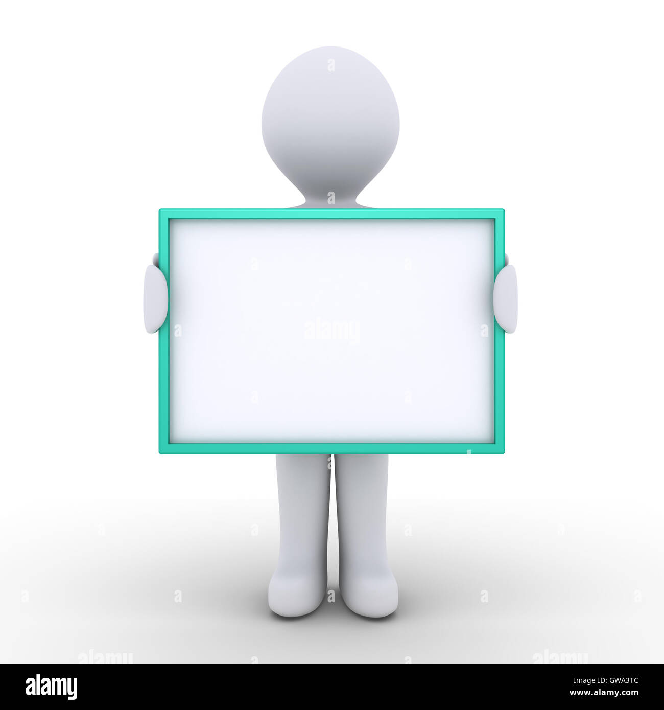 Person is holding a blank sign in front of him Stock Photo - Alamy