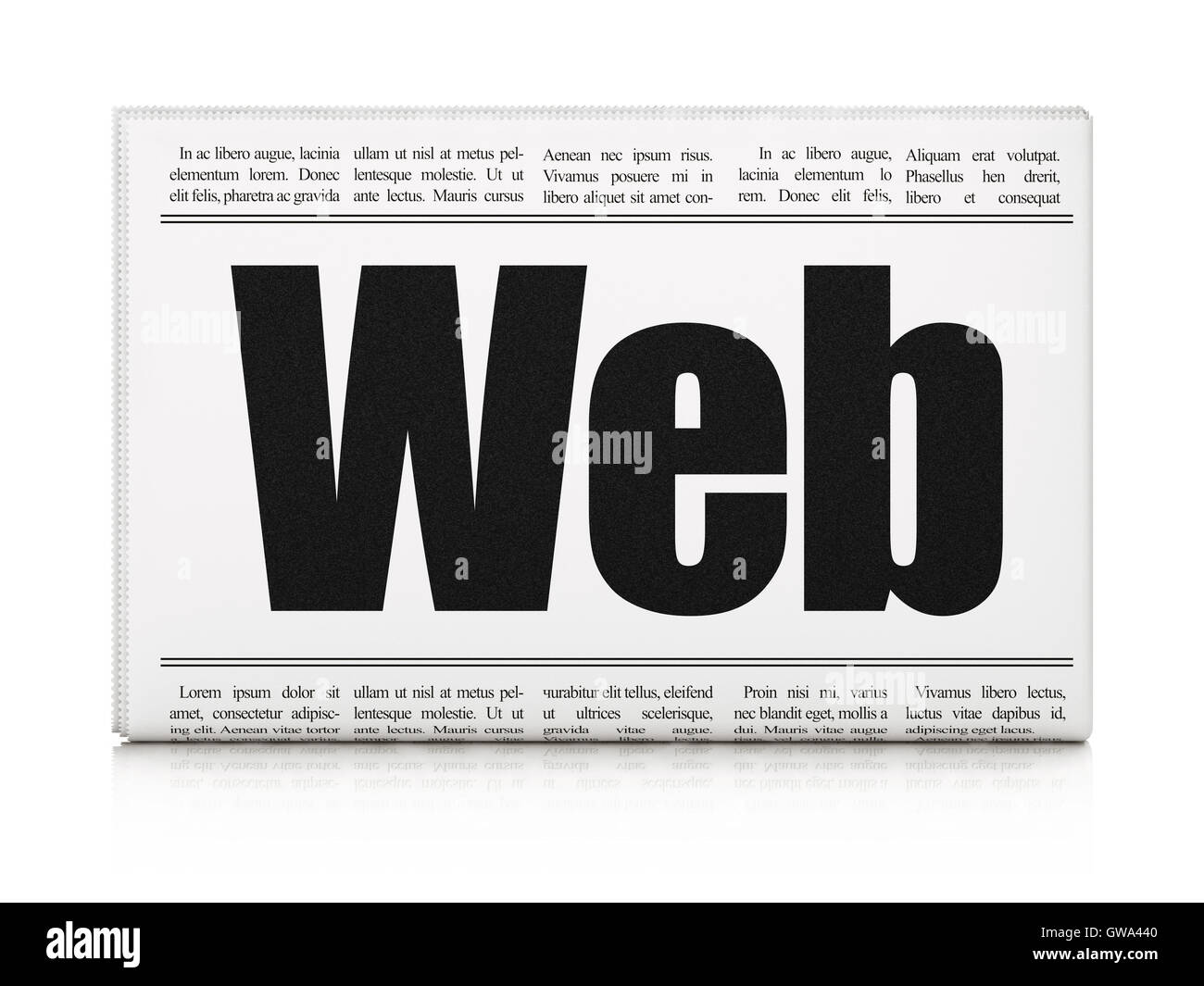 Web development news concept: newspaper headline Web Stock Photo - Alamy