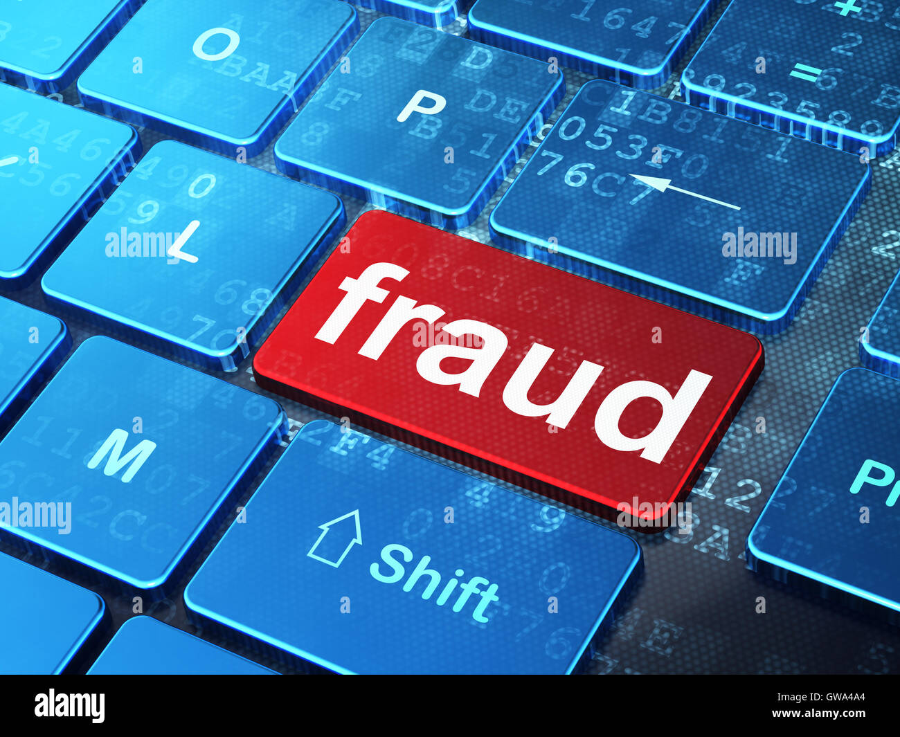 Protection concept: Fraud on computer keyboard background Stock Photo ...