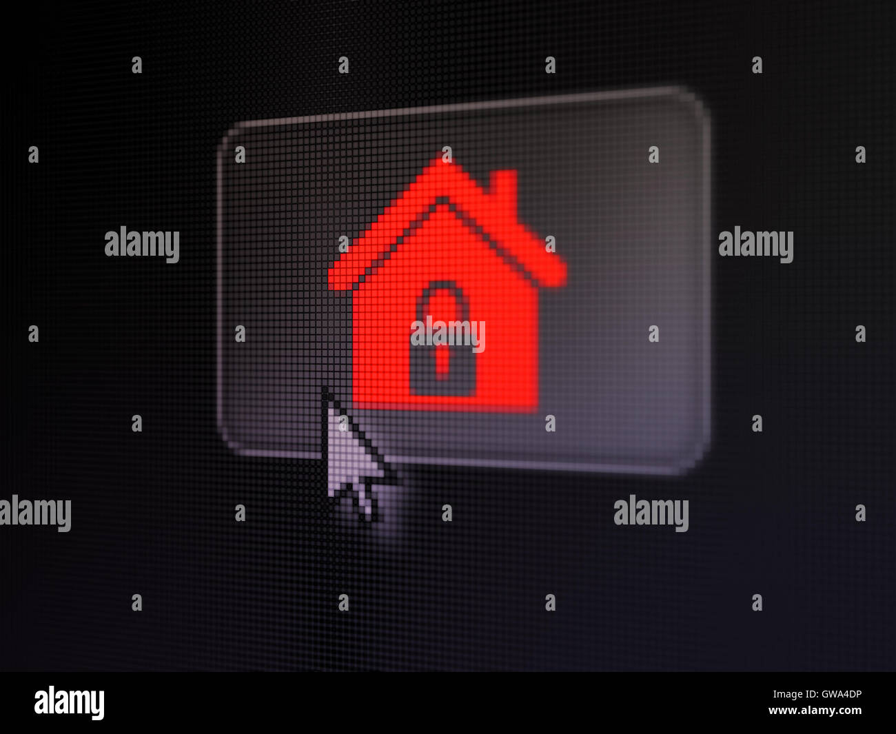 Security concept: Home on digital button background Stock Photo - Alamy