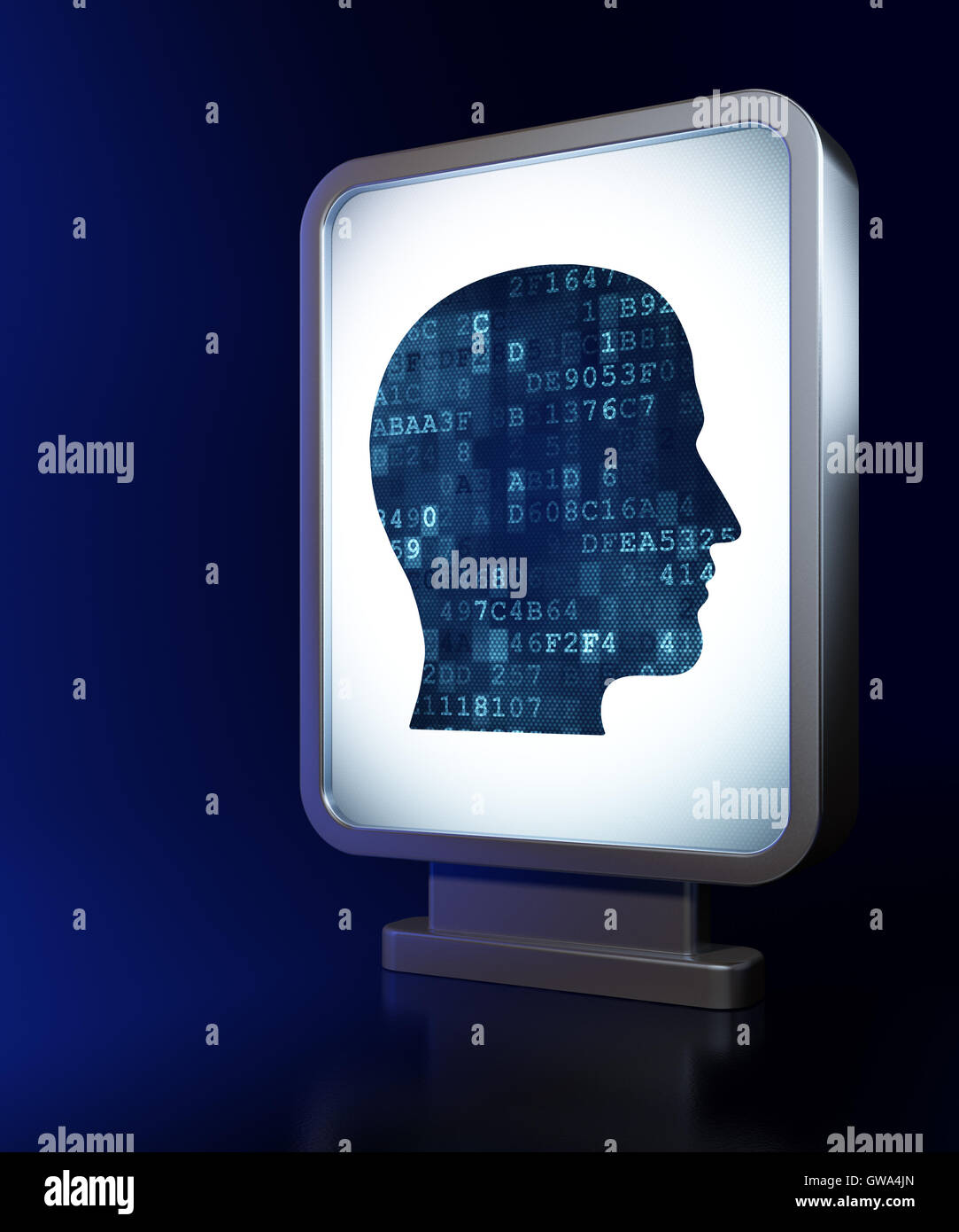 Business concept: Head on billboard background Stock Photo - Alamy