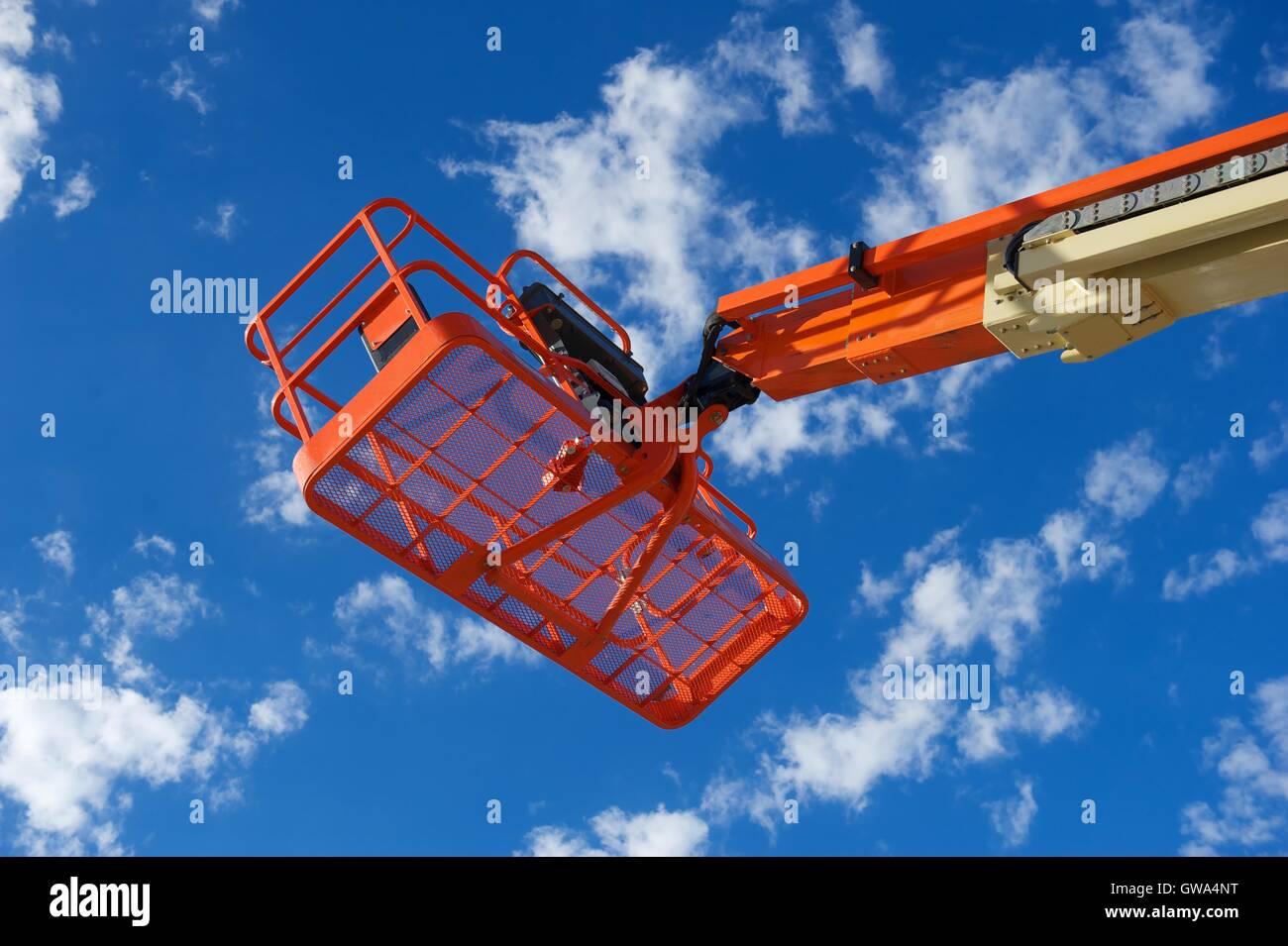Orange hydraulic utility lift hi-res stock photography and images - Alamy