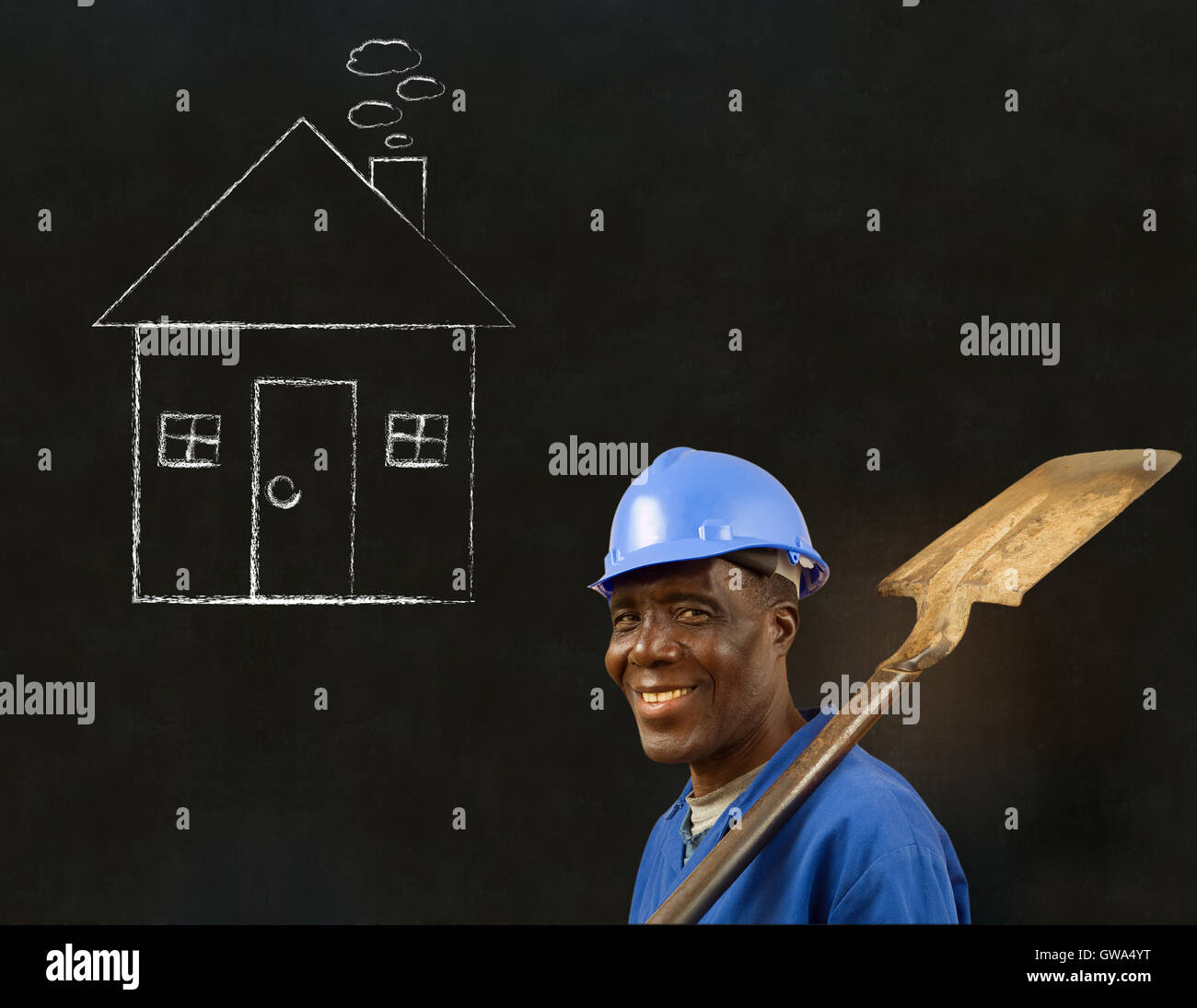 Black construction worker house hi-res stock photography and images - Alamy