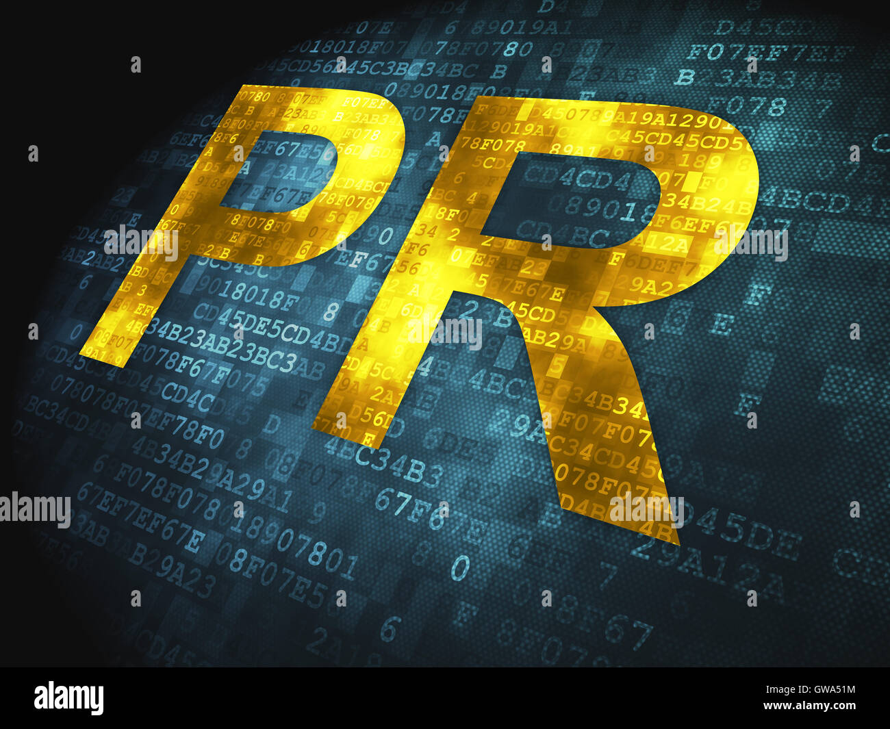 Marketing concept: PR on digital background Stock Photo - Alamy