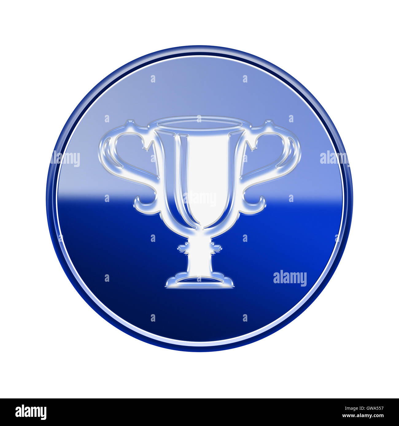 Cup icon glossy blue, isolated on white background Stock Photo - Alamy