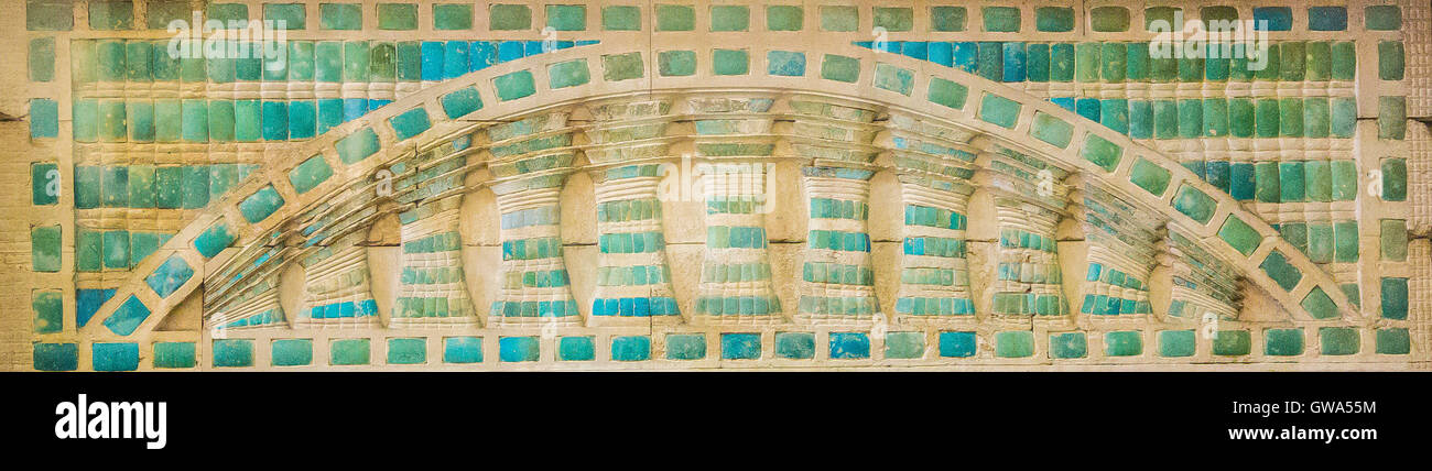 Egypt, Cairo, Egyptian Museum, an arch in blue faience tiles, from the ...