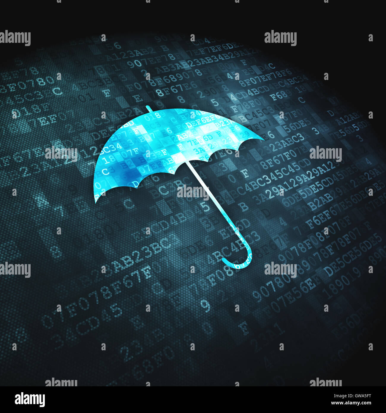 Protection concept: Umbrella on digital background Stock Photo - Alamy