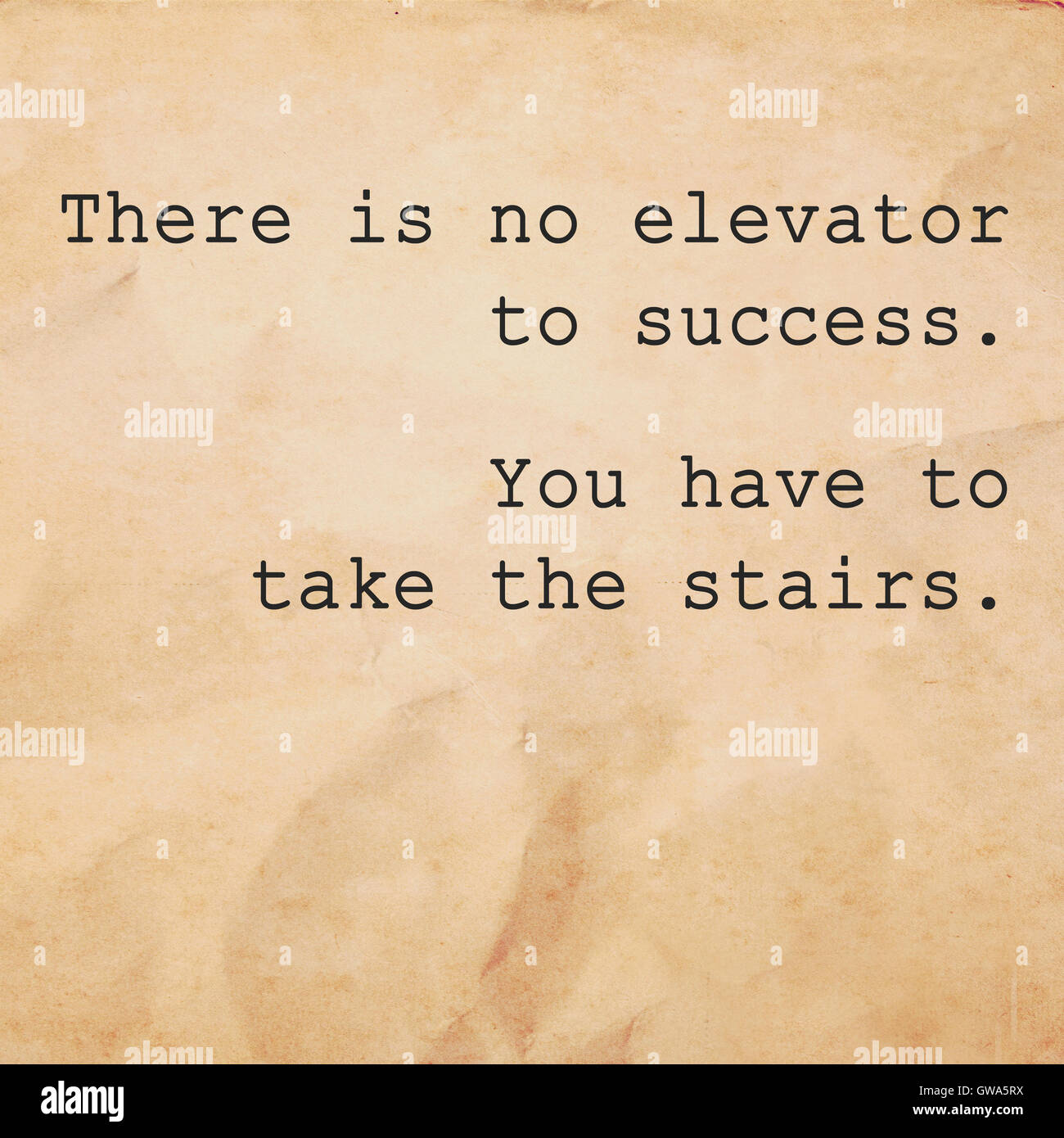 Inspirational quote by unknown source on old paper background Stock ...