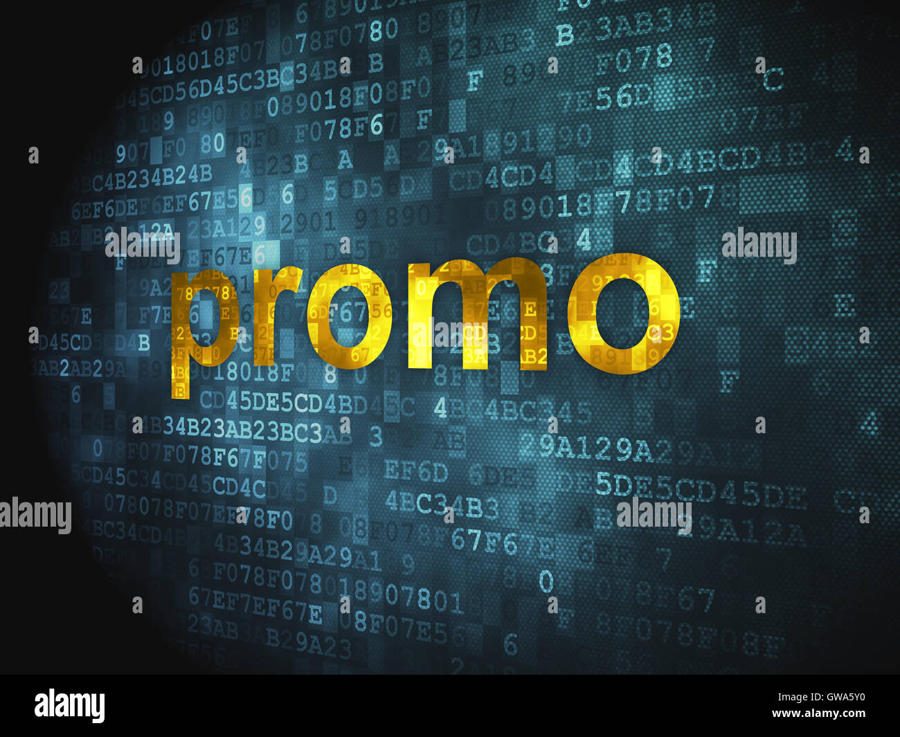 Advertising concept: Promo on digital background Stock Photo - Alamy