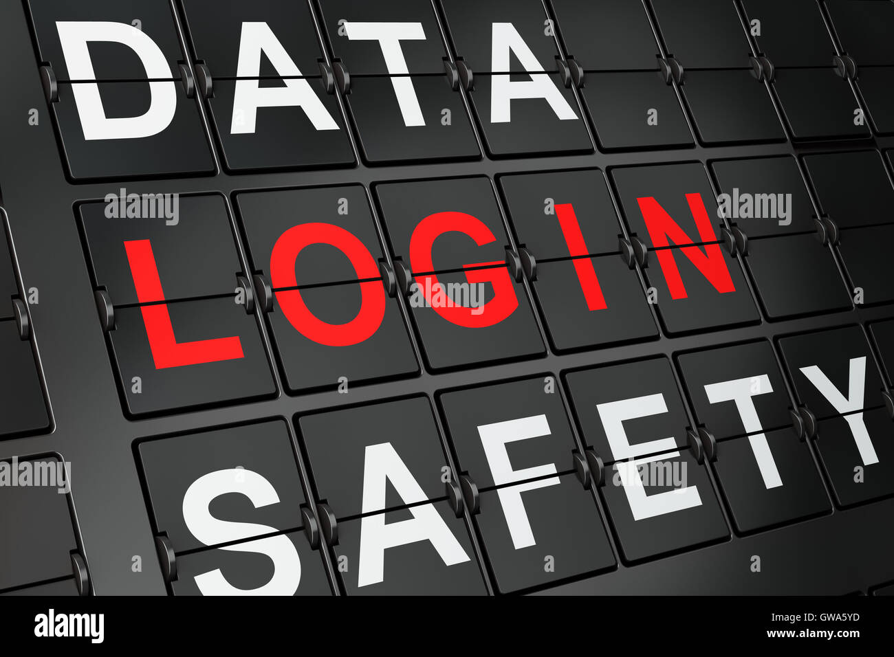 Privacy concept: Login on airport board Stock Photo - Alamy