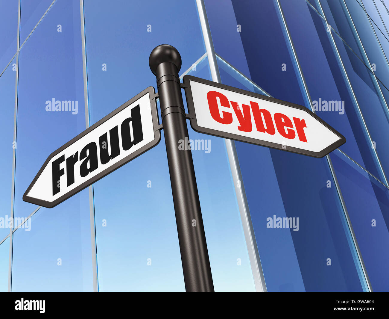 Protection concept: Cyber Fraud on Building background Stock Photo - Alamy