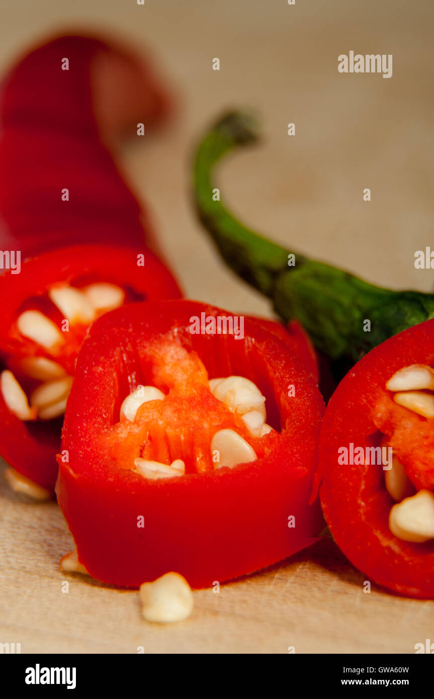 Slice chilli pepper Stock Photo - Alamy