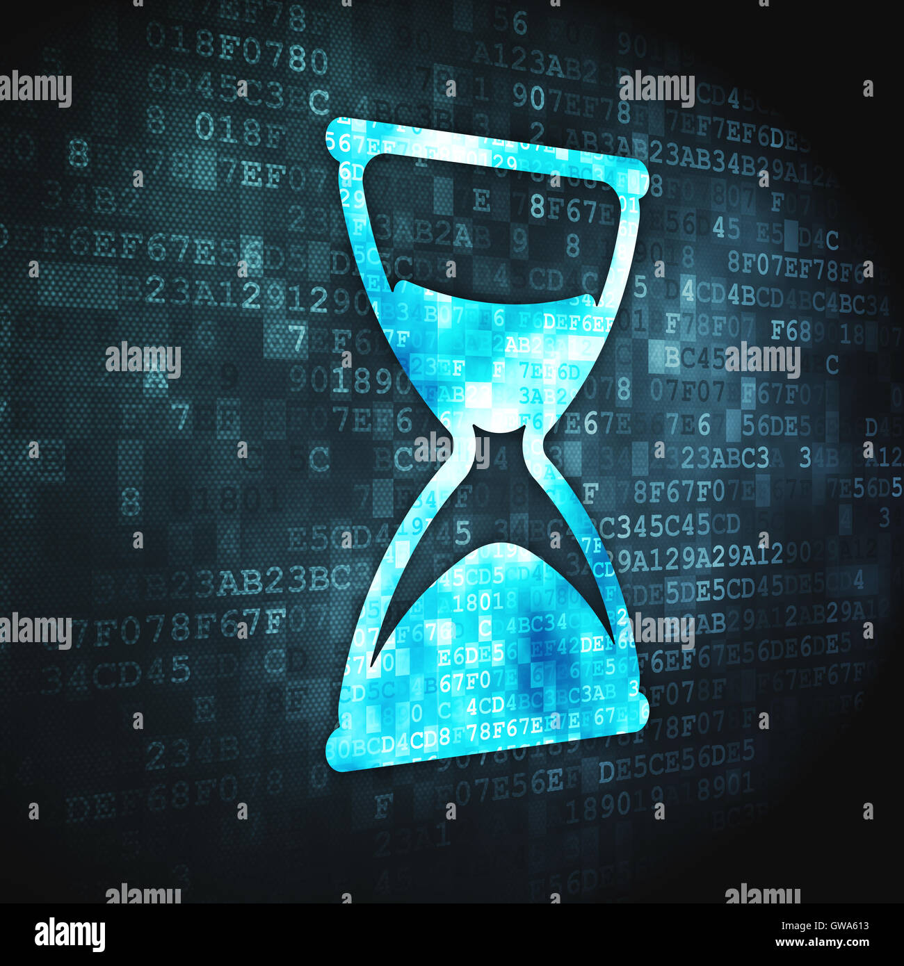 Time concept: Hourglass on digital background Stock Photo - Alamy