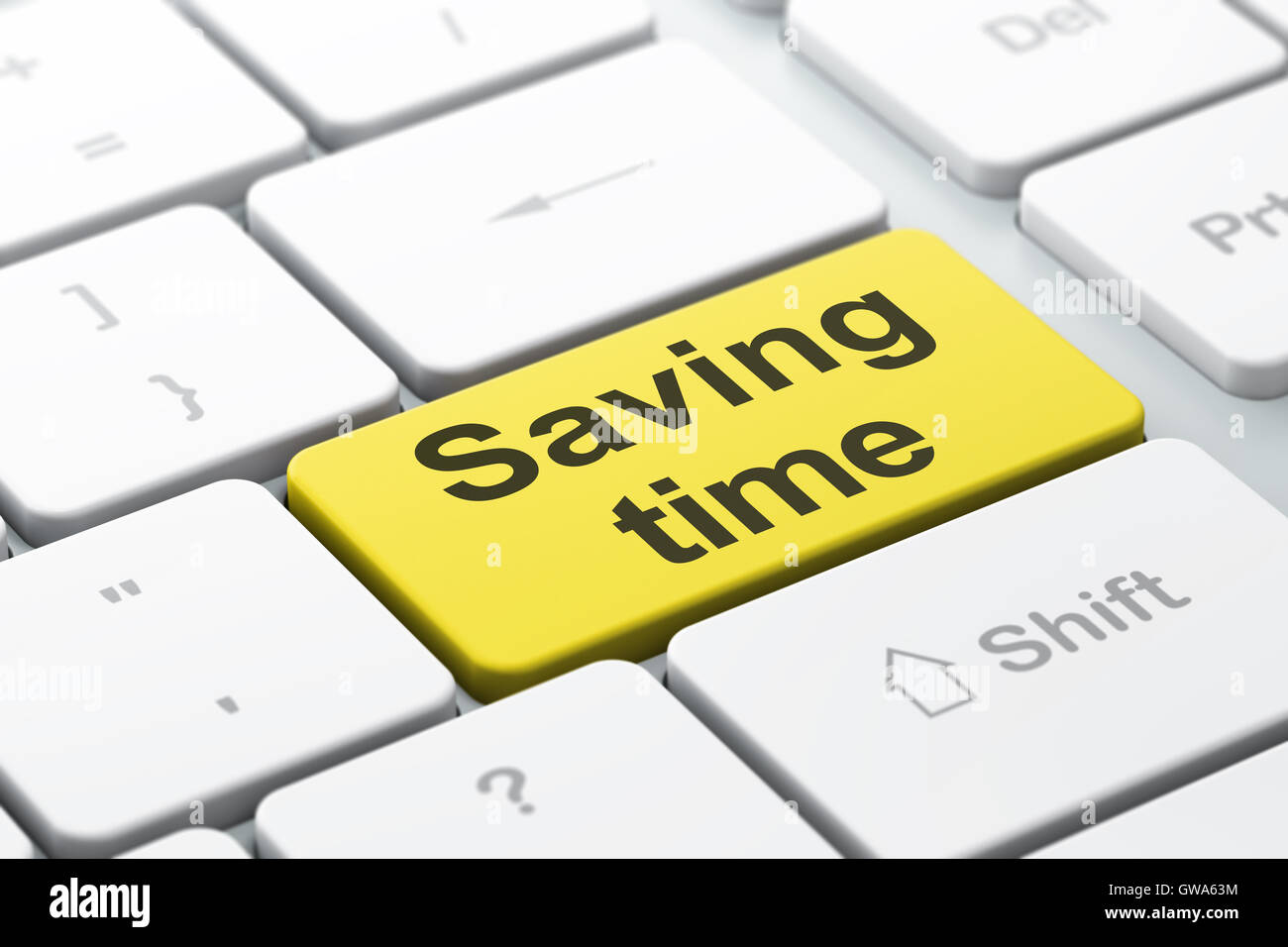 Timeline concept: Saving Time on computer keyboard background Stock ...