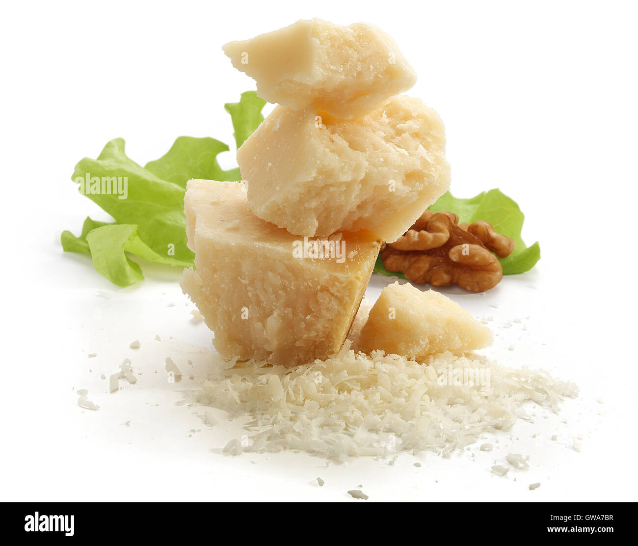 Pieces of parmesan Stock Photo - Alamy