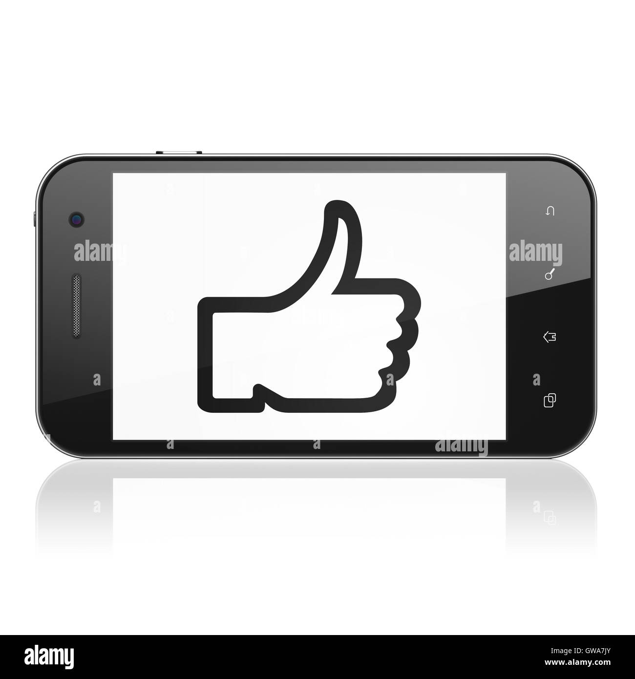 Social media concept: Like on smartphone Stock Photo - Alamy