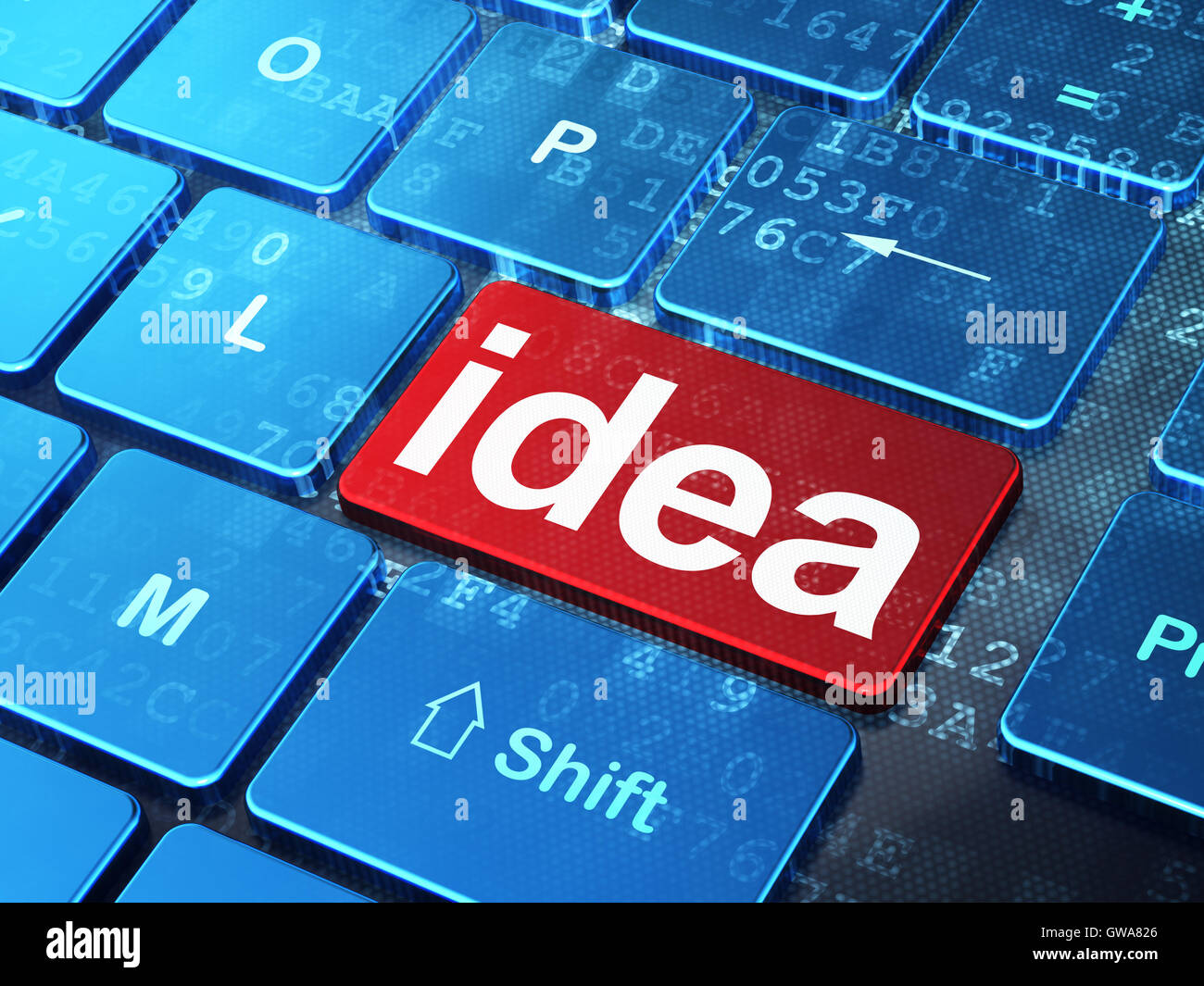 Marketing concept: Idea on computer keyboard background Stock Photo - Alamy