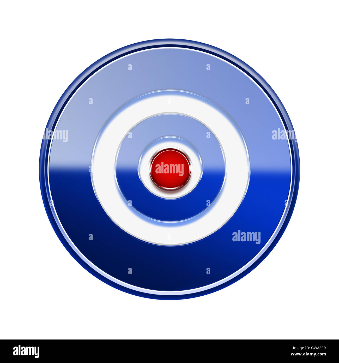 Record icon glossy blue, isolated on white background Stock Photo - Alamy