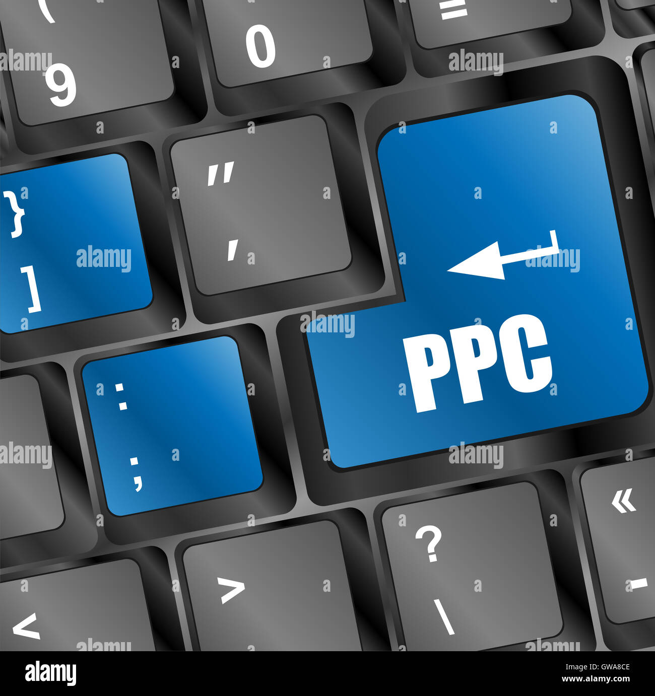 PPC (Pay Per Click) Concept. Button on Modern Computer Keyboard Stock ...