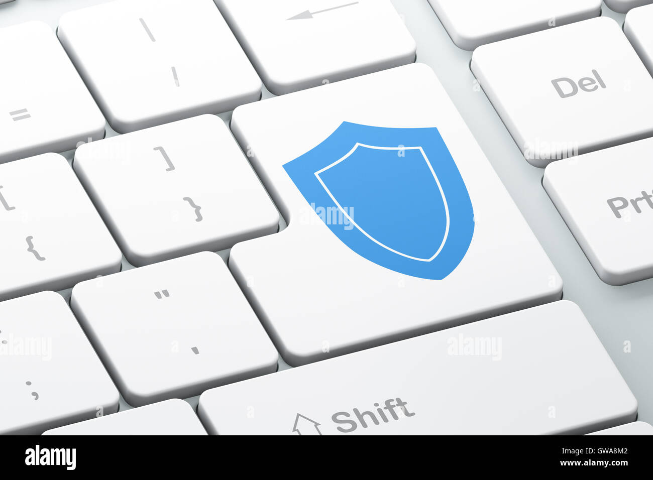Safety concept: computer keyboard with Shield Stock Photo - Alamy
