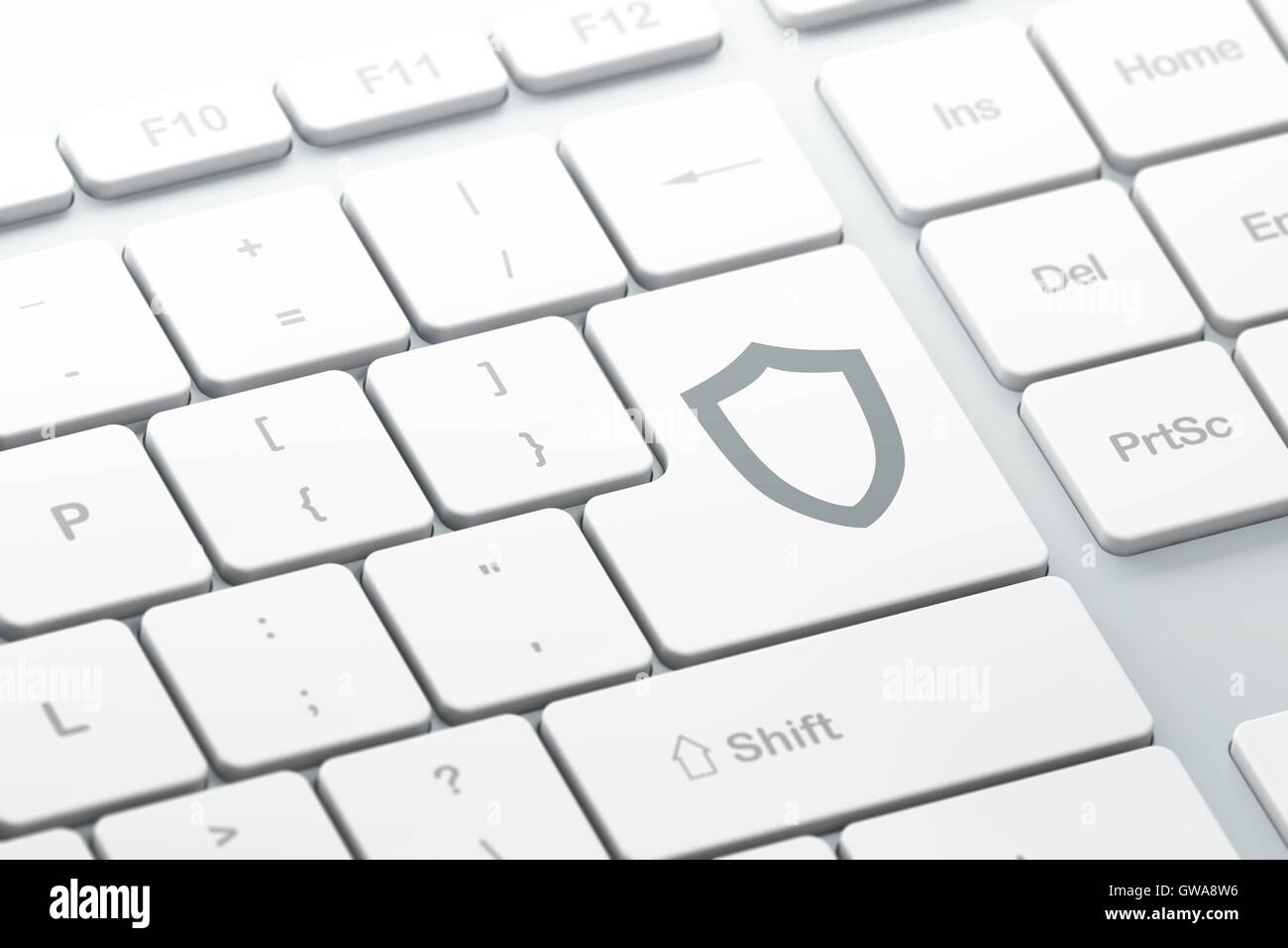 Security concept: Contoured Shield on computer keyboard backgrou Stock ...