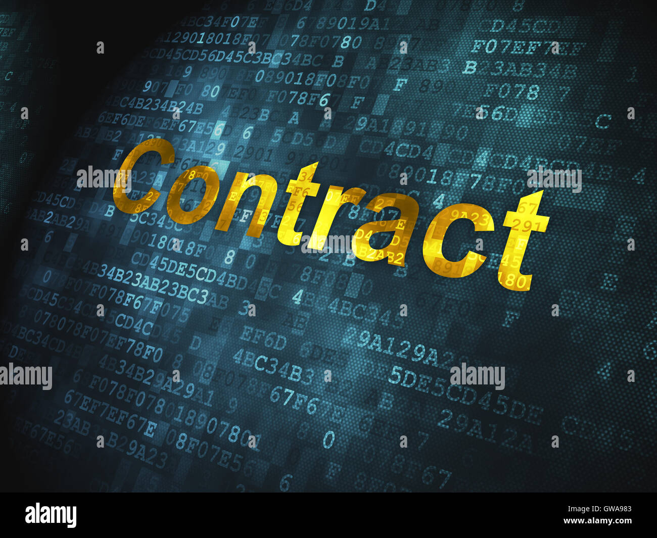 Finance concept: Contract on digital background Stock Photo - Alamy