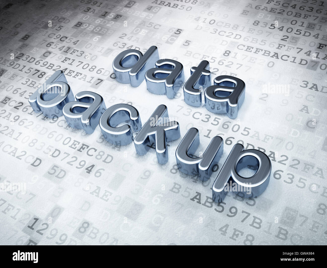 Information concept: Silver Data Backup on digital background Stock ...
