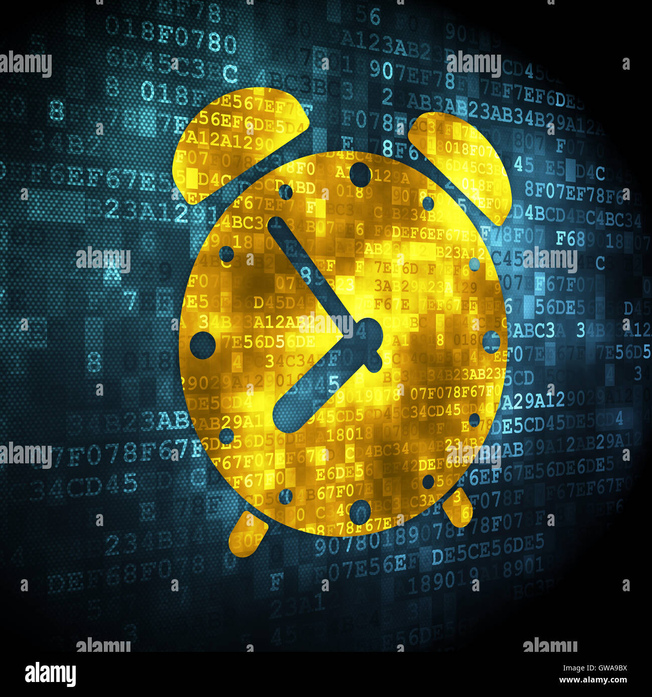 Timeline concept: Alarm Clock on digital background Stock Photo - Alamy