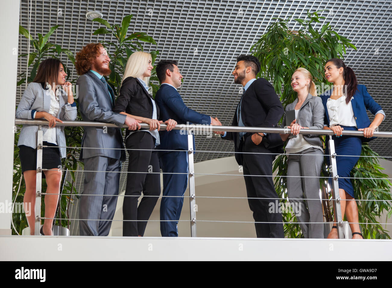 Business People Group Boss Hand Shake Welcome Gesture In Modern Office ...
