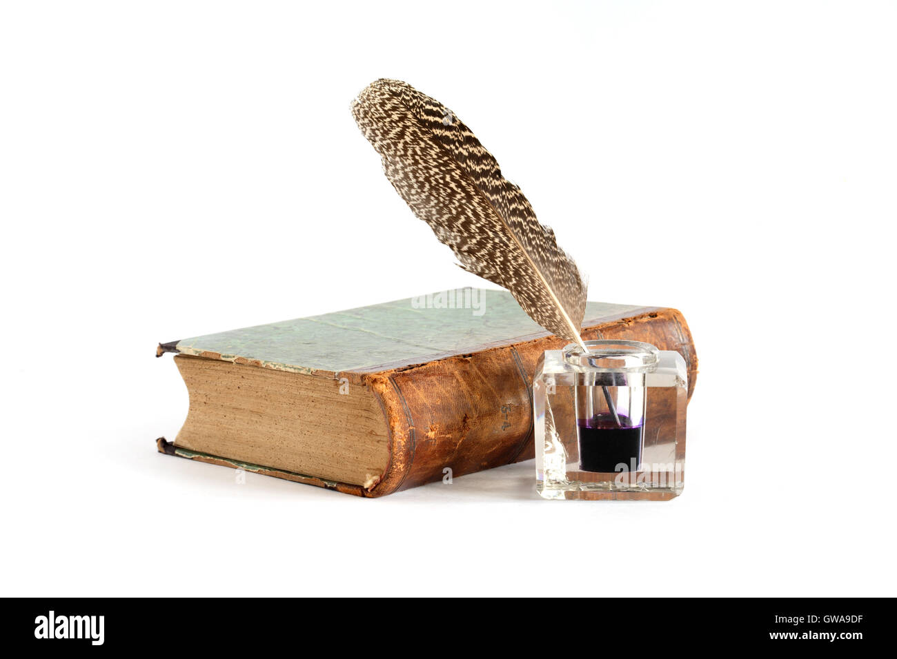 Desk quill writing Cut Out Stock Images & Pictures - Alamy