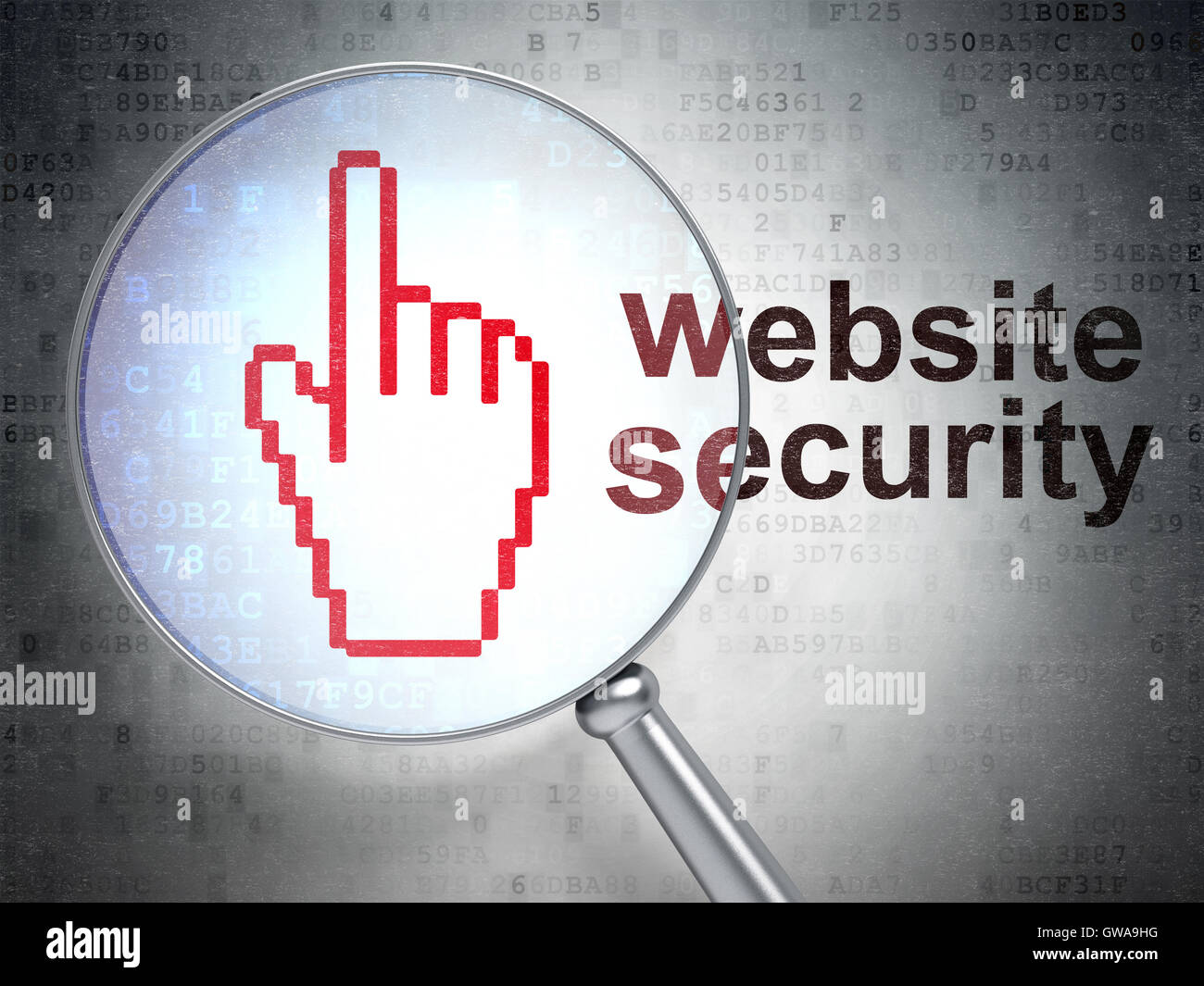 Web development concept: Mouse Cursor and Website Security with Stock Photo - Alamy