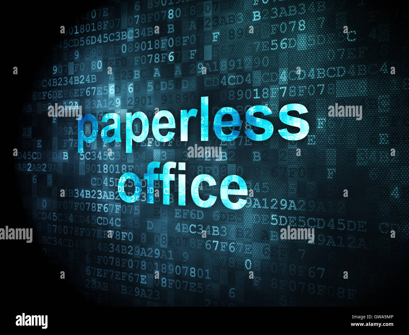 Finance concept: Paperless Office on digital background Stock Photo - Alamy