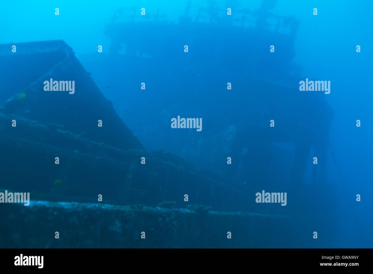 Remaining of cargo ship on ocean bottom, Maldives Stock Photo - Alamy