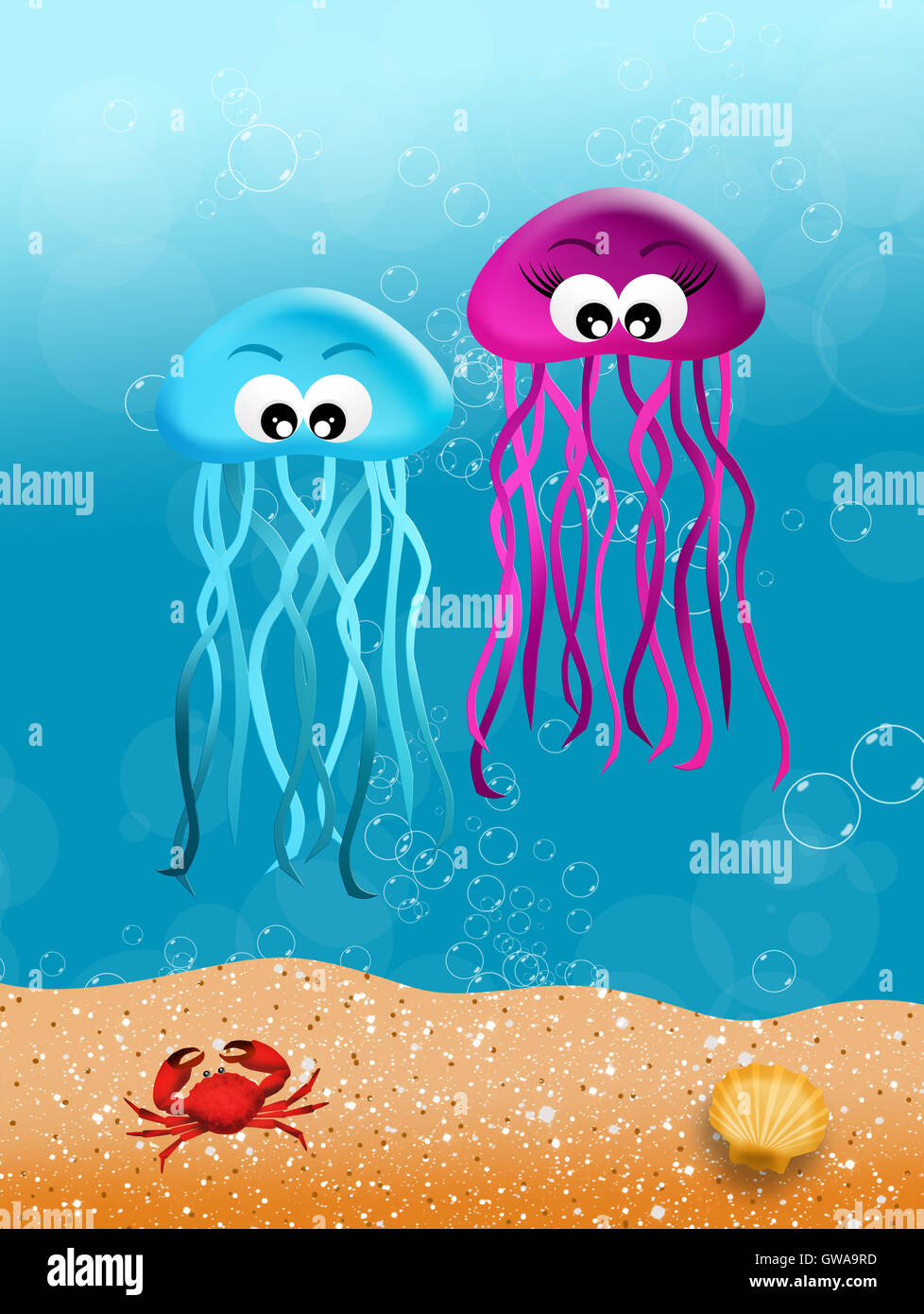 Two jellyfishes hi-res stock photography and images - Alamy