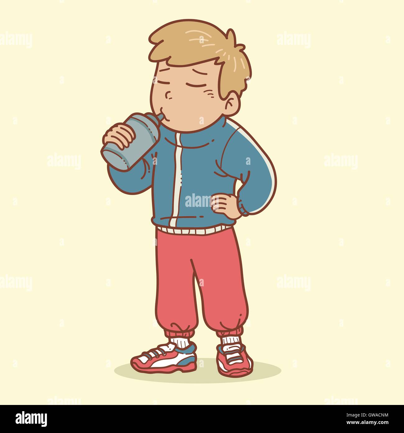 Man drinking after exercise Stock Vector Image & Art - Alamy